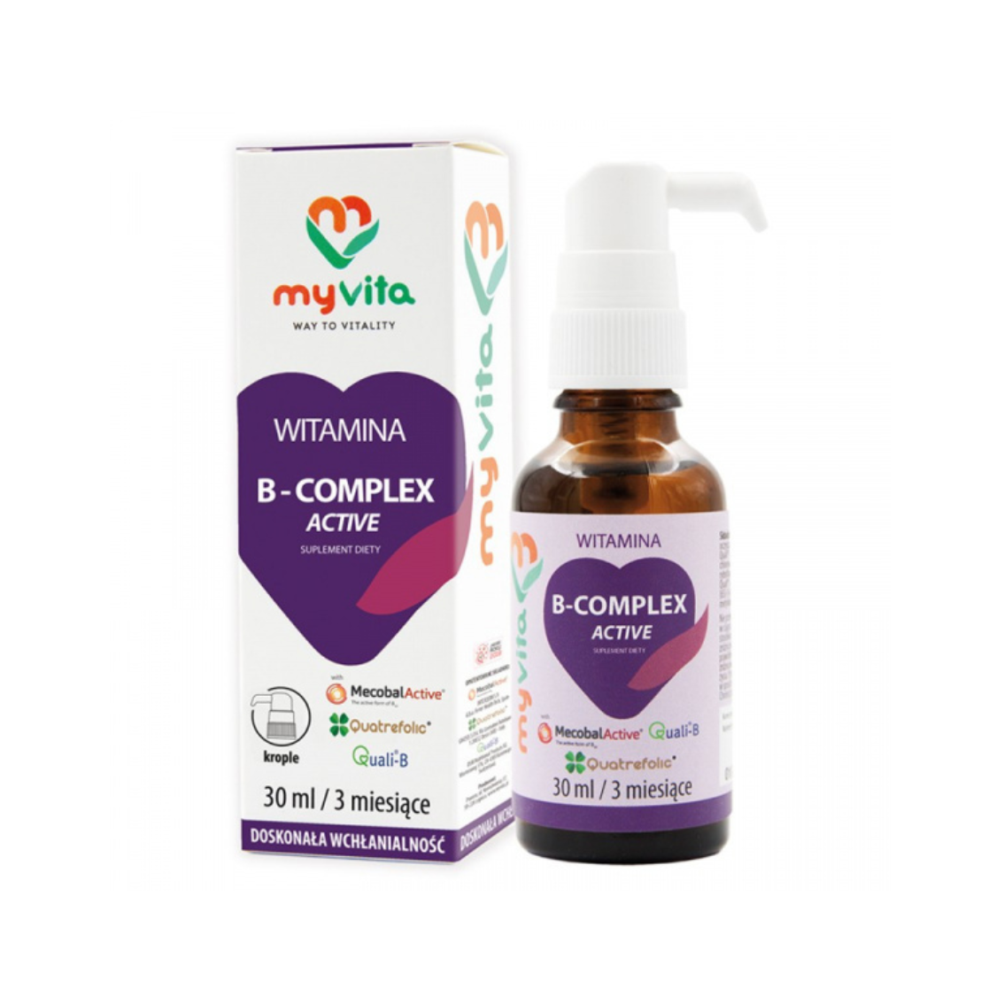 Witamina B-complex Active Myvita 30ml | Witamina B - Biozdrowy