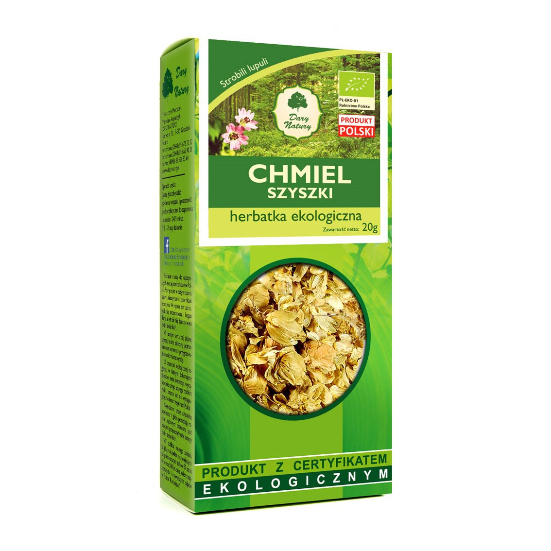 Chmiel szyszki Dary Natury - EKO 25g | Producenci - Biozdrowy