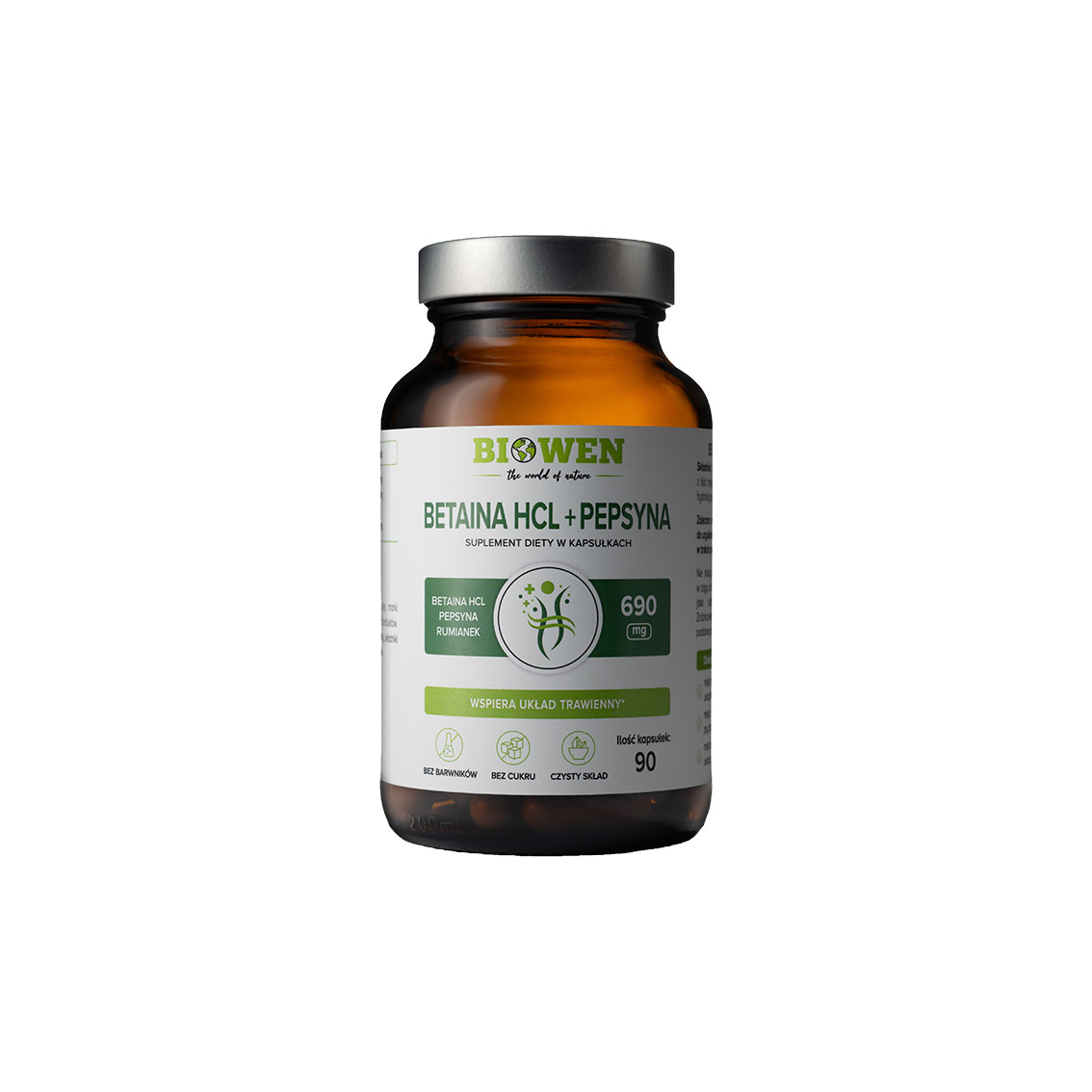 Betaina HCL + pepsyna + rumianek Biowen – 90 kapsułek | Biozdrowy